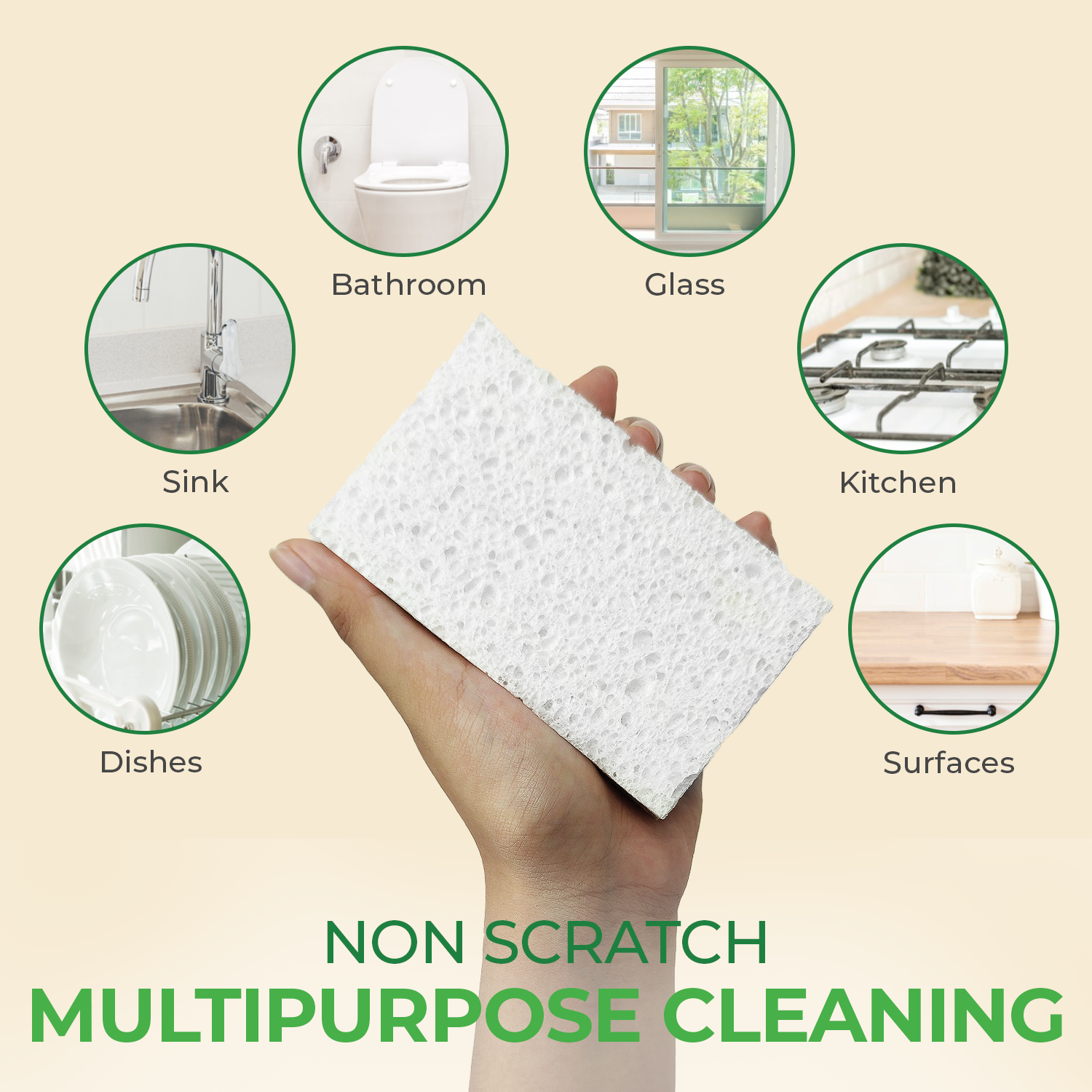 Biodegradable & Compostable Cellulose Compressed Sponges - Rectangular ...